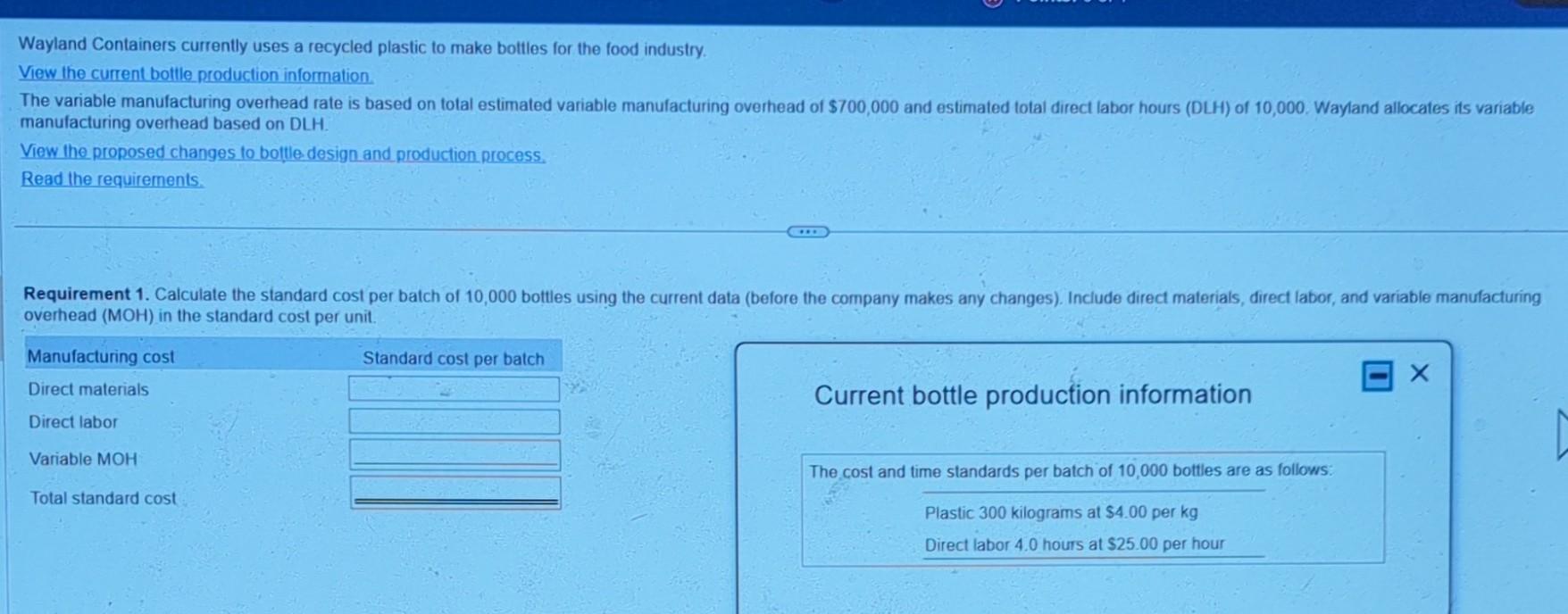 Solved Wayland Containers currently uses a recycled plastic | Chegg.com