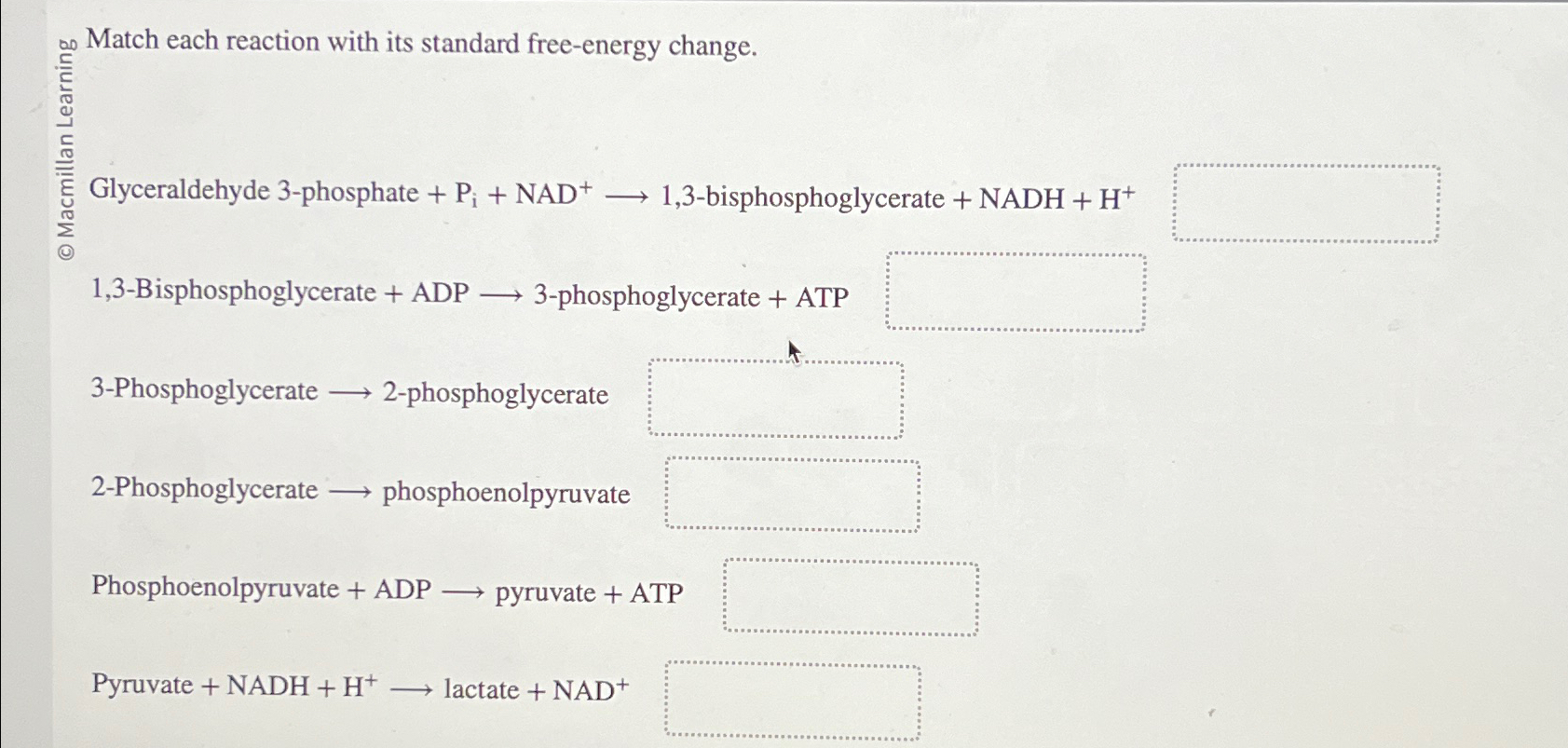 Solved Match each reaction with its standard free-energy | Chegg.com