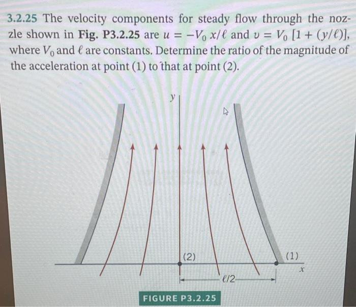 Solved 3.2.25 The velocity components for steady flow | Chegg.com