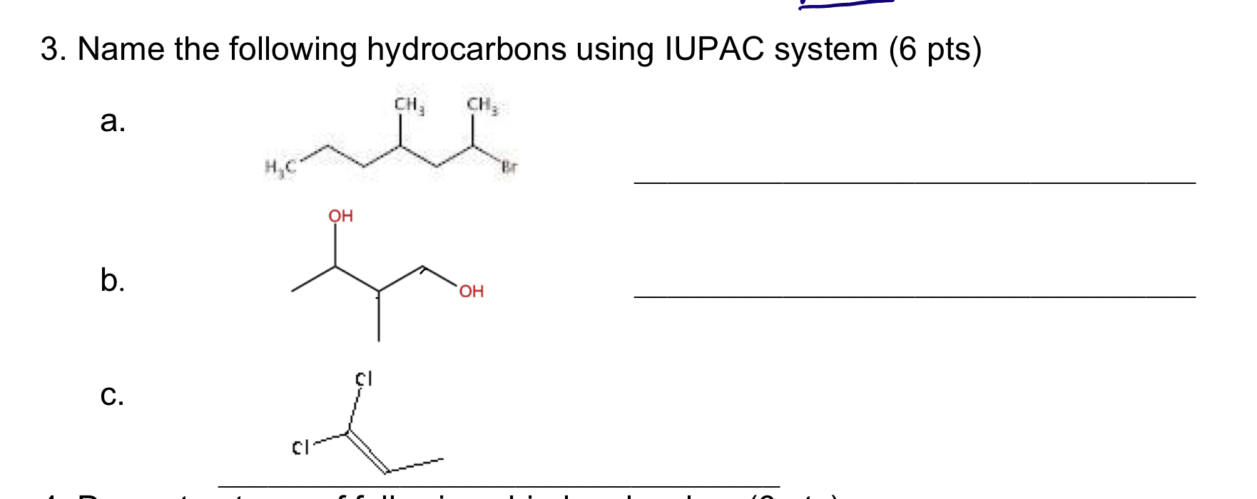 Solved Name the following hydrocarbons using IUPAC system (6 | Chegg.com