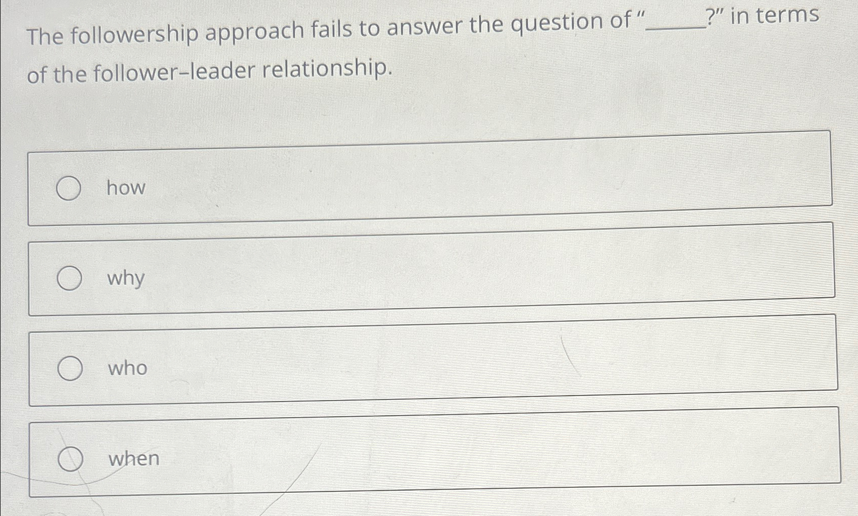 Solved The followership approach fails to answer the | Chegg.com