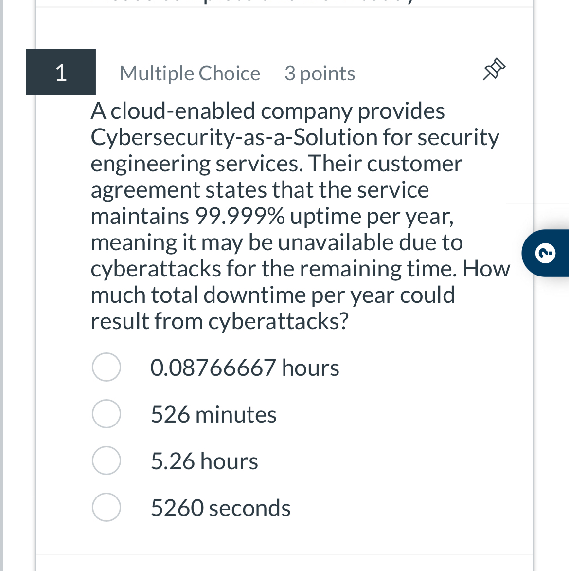 Solved 1Multiple Choice3 ﻿pointsA cloud-enabled company | Chegg.com