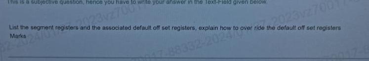 Solved List the segment registers and the associated default | Chegg.com