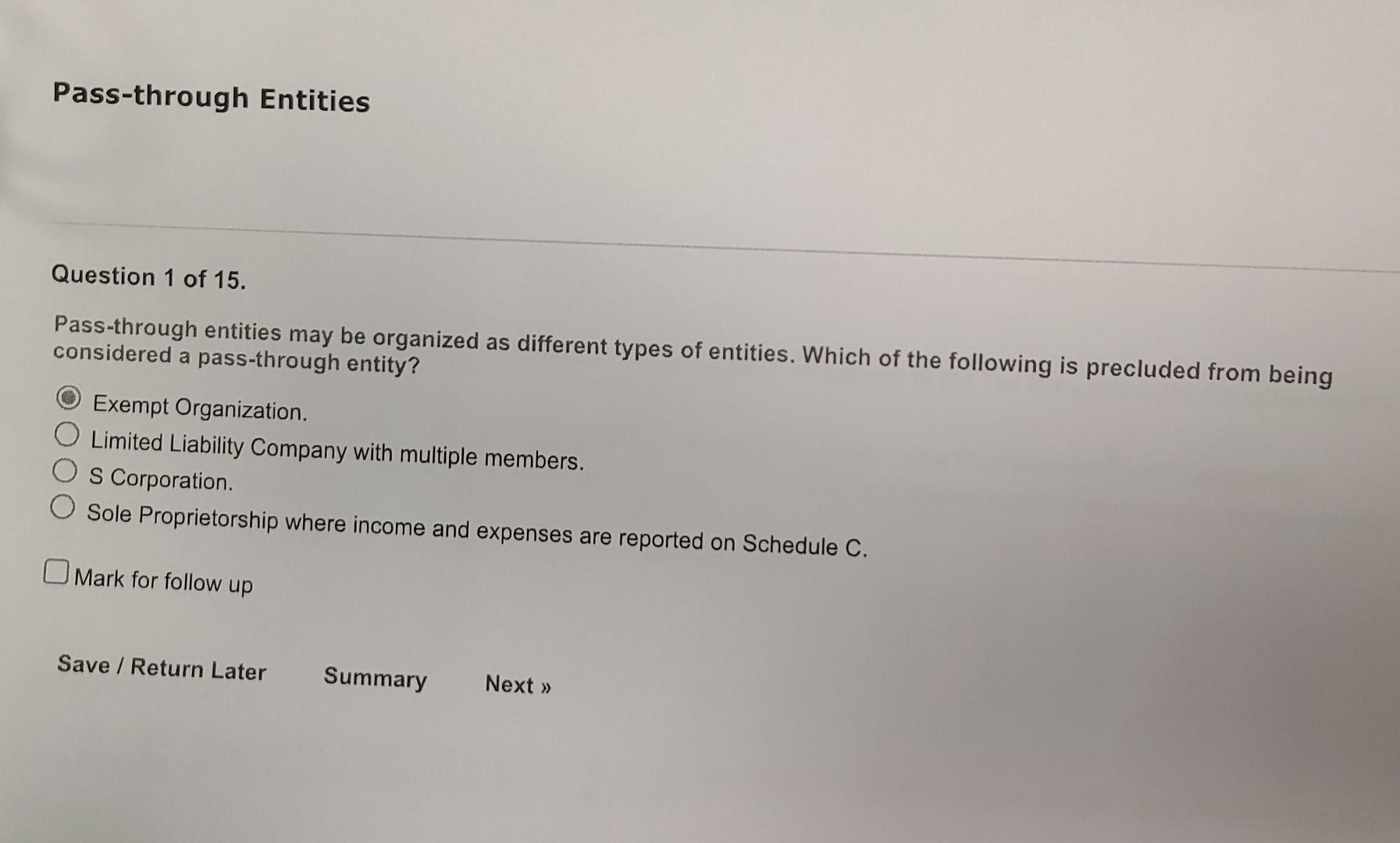 Solved Pass-through Entities Question 1 of 15. Pass-through | Chegg.com