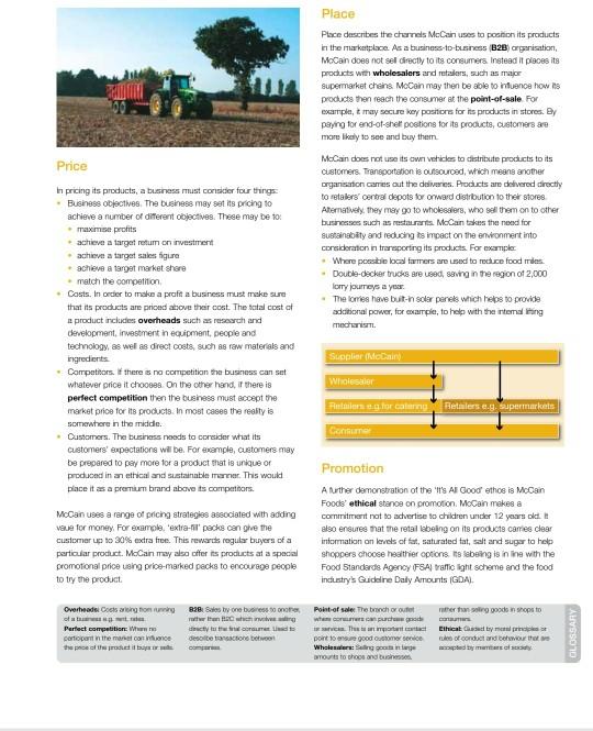 Solved The marketing mix in the food industry 5 In Cain Oven | Chegg.com