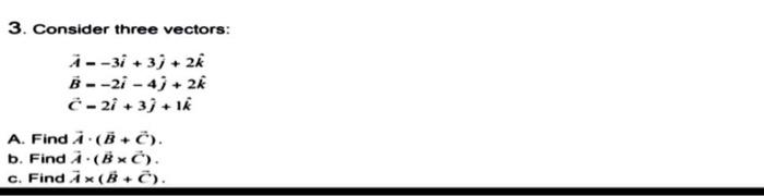 Solved Vectors ( dot and cross product worksheet) Quantities | Chegg.com
