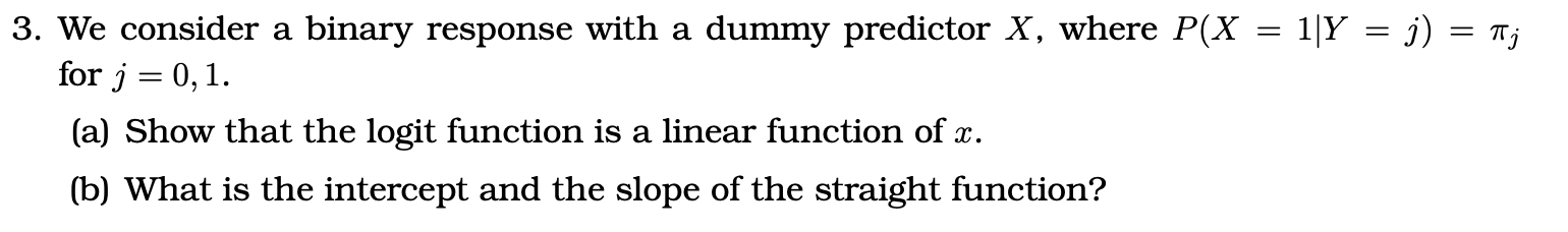 Solved We consider a binary response with a single predictor | Chegg.com