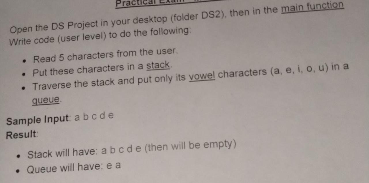 Solved Open the DS Project in your desktop (folder DS2), | Chegg.com