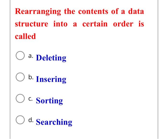 Solved Which of the following is nonlinear data structure? | Chegg.com