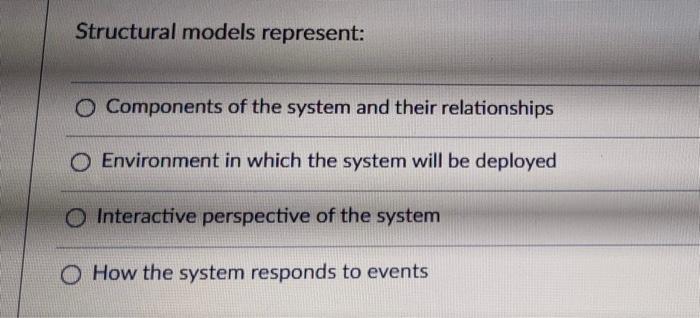 Solved Structure models can be represented by UML: O Use | Chegg.com