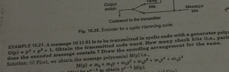 Solved Fig. 16.35. ﻿Encoder for a cyclic Hamming codeEXAHPLE | Chegg.com