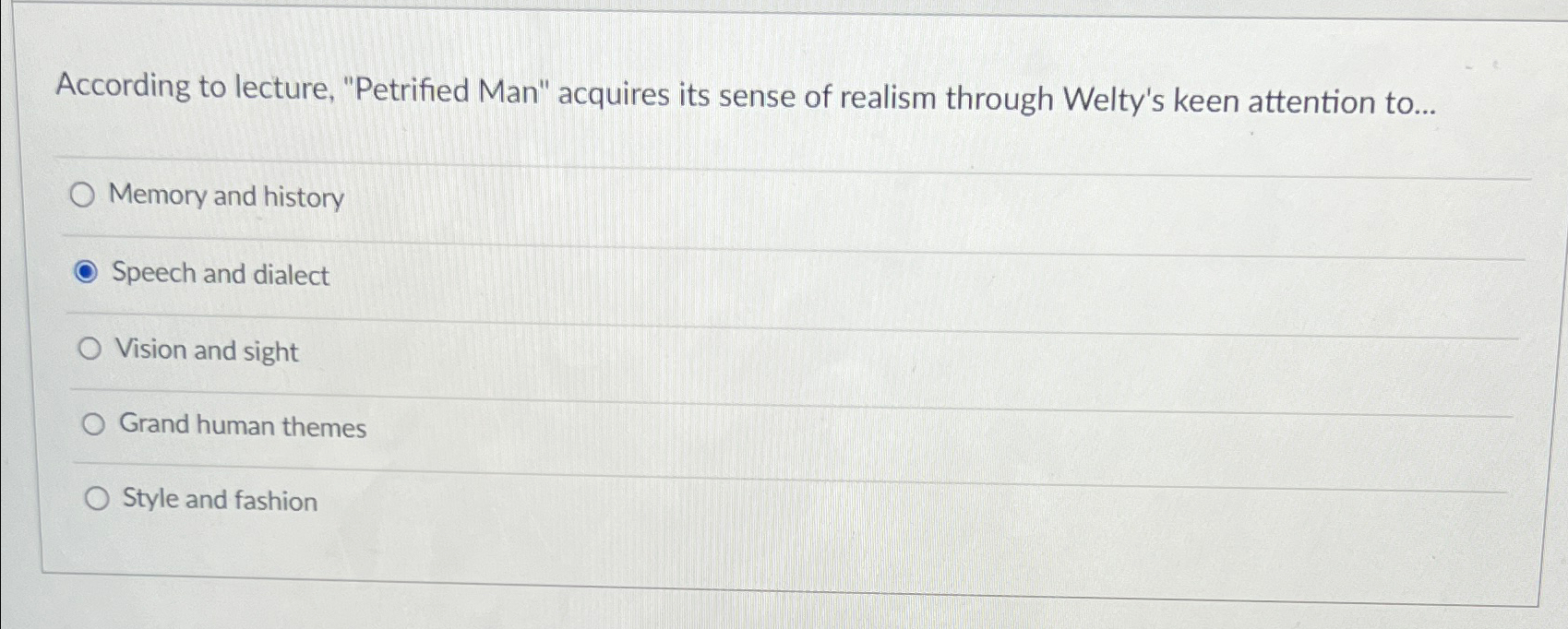 Solved According to lecture, "Petrified Man" acquires its | Chegg.com