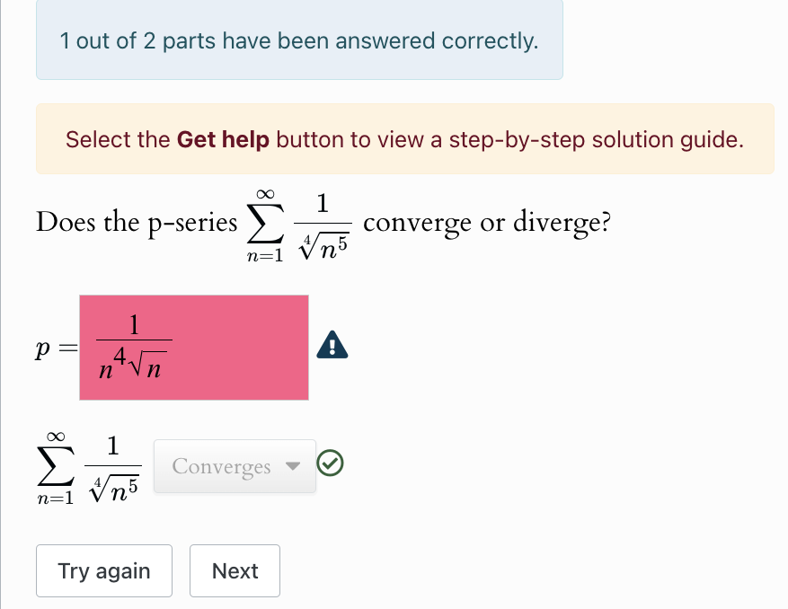 Solved 1 ﻿out of 2 ﻿parts have been answered | Chegg.com