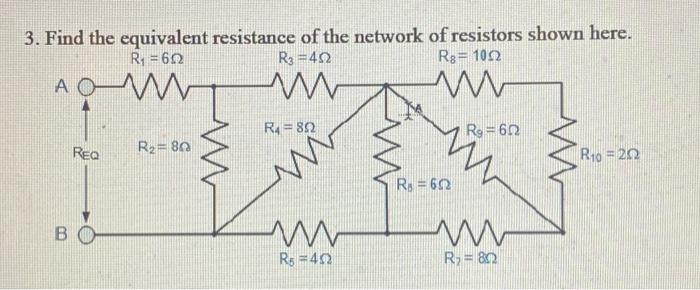 Solved Find the equivalent resistance of the network of | Chegg.com