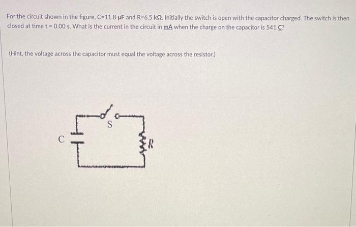 [Solved]: For the circuit shown in the figure, ( mathrm{C