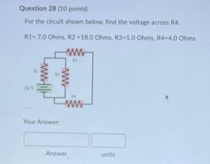 Solved For the circuit shown below, find the voltage across | Chegg.com