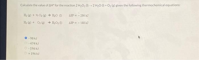 Solved Calculate the value of AH° for the reaction 2 | Chegg.com