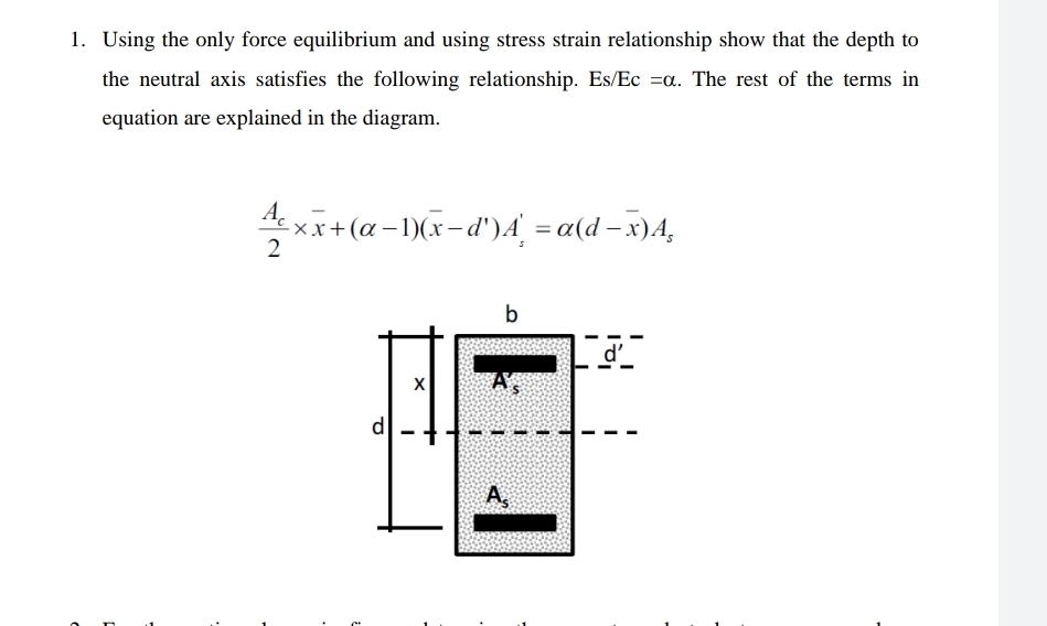 Solved Using the only force equilibrium and using stress | Chegg.com