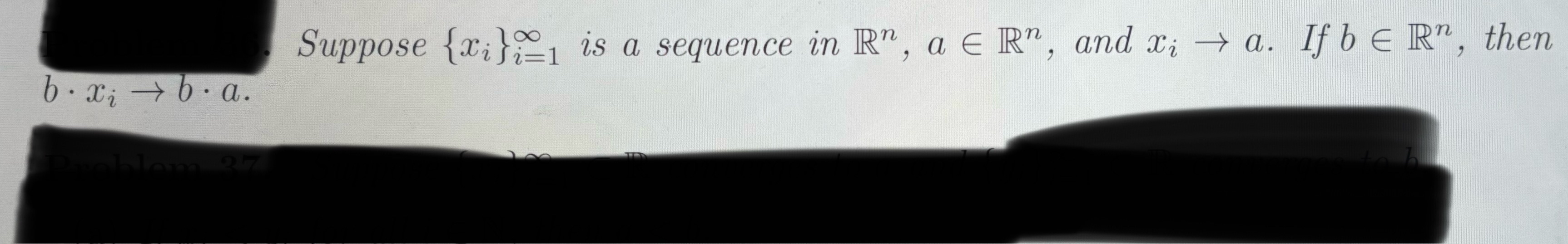 Solved Suppose {xi}i=1∞ ﻿is a sequence in Rn,ainRn, ﻿and | Chegg.com