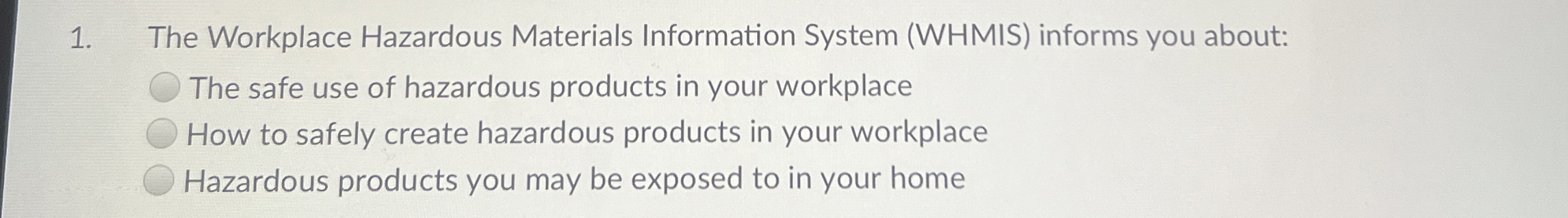 Solved The Workplace Hazardous Materials Information System | Chegg.com