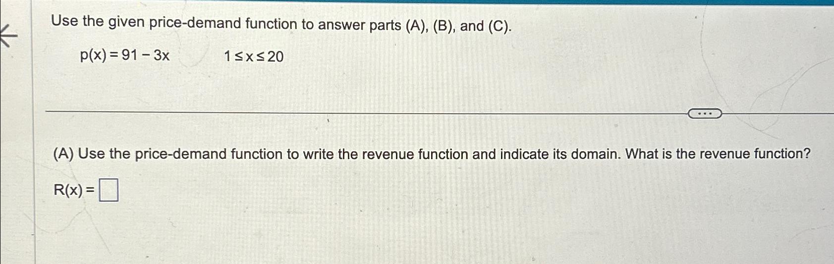 Solved Use the given price-demand function to answer parts | Chegg.com