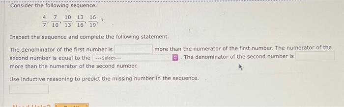 Solved Consider the following sequence. | Chegg.com