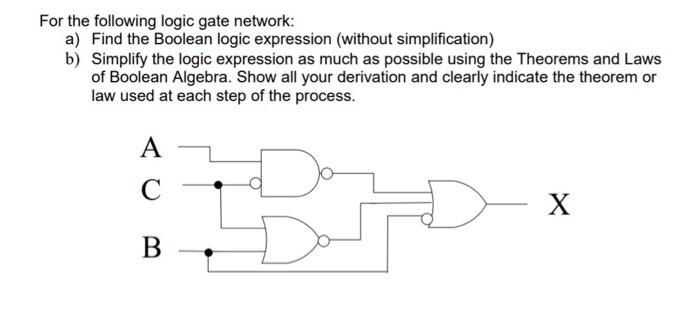 Solved For the following logic gate network: a) Find the | Chegg.com