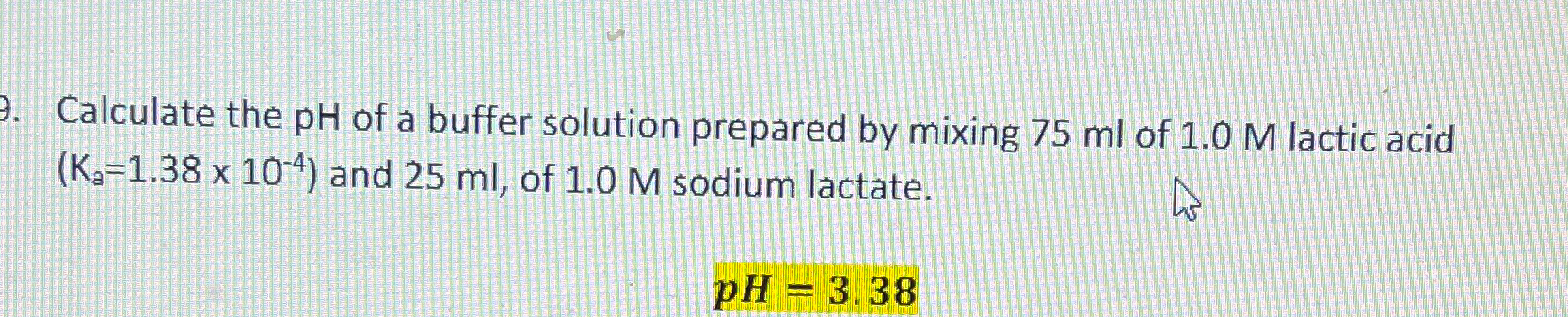 Solved Calculate the pH ﻿of a buffer solution prepared by | Chegg.com