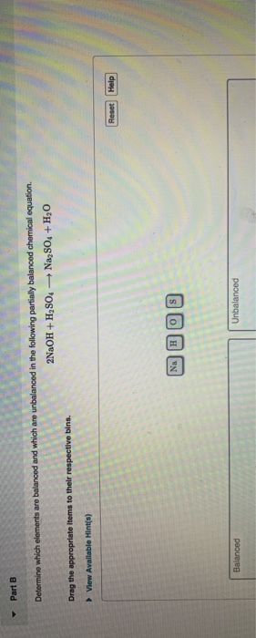 Solved Part B Determine which elements are balanced and | Chegg.com