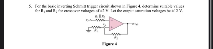 Solved 5. For the basic inverting Schmitt trigger circuit | Chegg.com