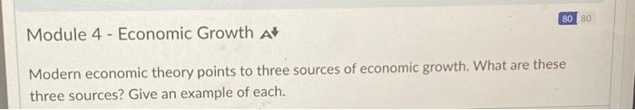 Solved Module 4 - Economic Growth Modern economic theory | Chegg.com