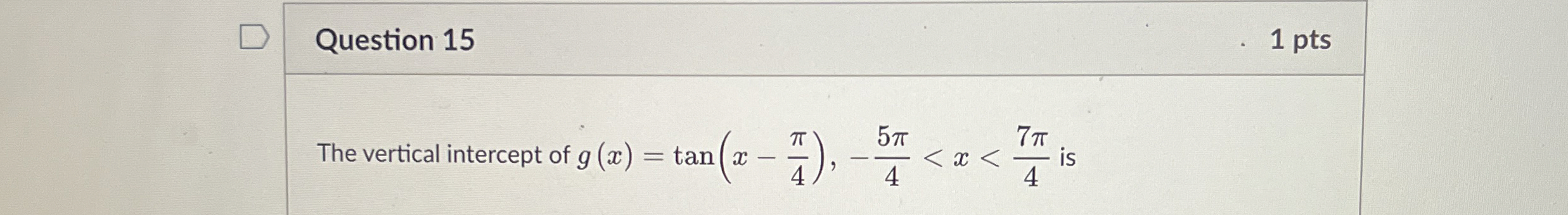 Solved Question 151 ﻿ptsThe vertical intercept of | Chegg.com
