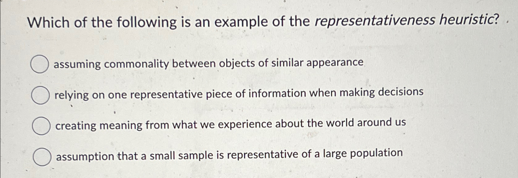 Solved Which of the following is an example of the | Chegg.com
