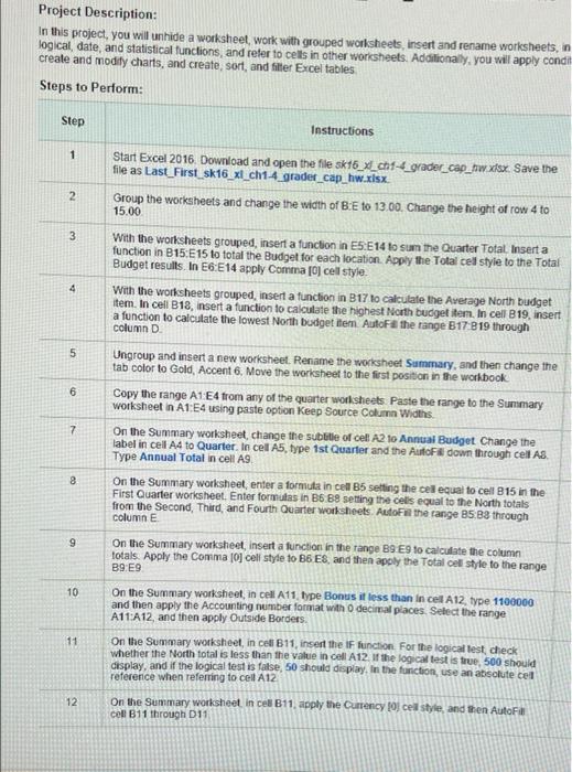 Solved Project Description: In this project, you will unhide | Chegg.com