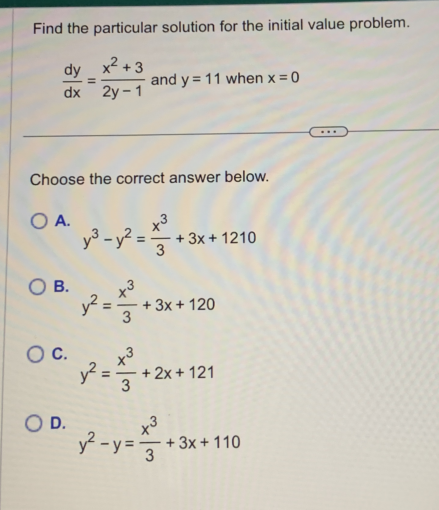 Solved Find the particular solution for the initial value | Chegg.com
