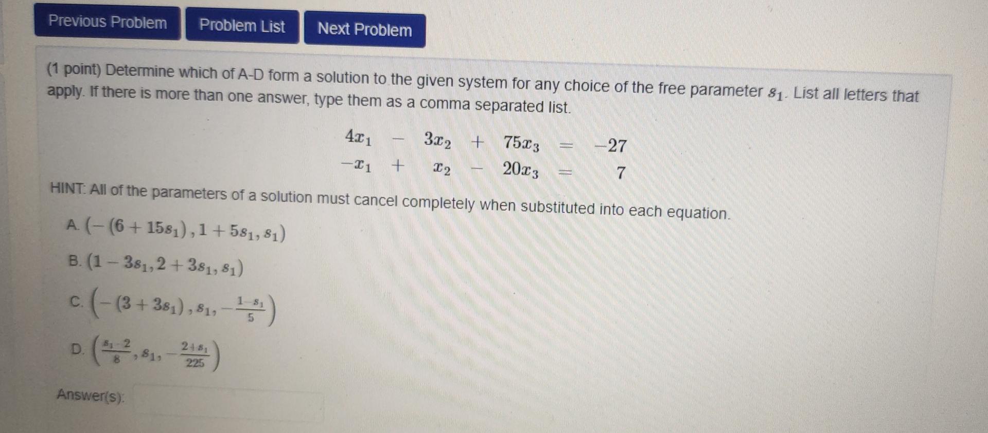 Solved matrices: Problem 19 Previous Problem Problem List | Chegg.com