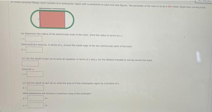 Solved An Indoor physical fitness room consists of a | Chegg.com