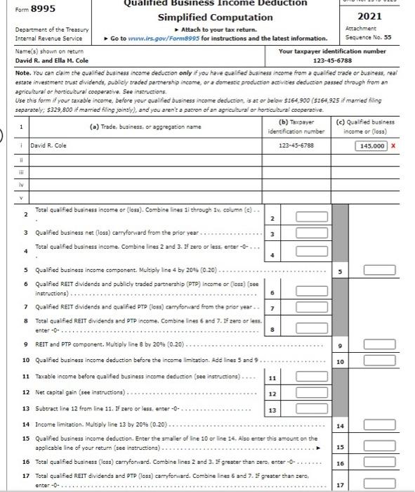 Please help filling out the actual IRS forms attached | Chegg.com