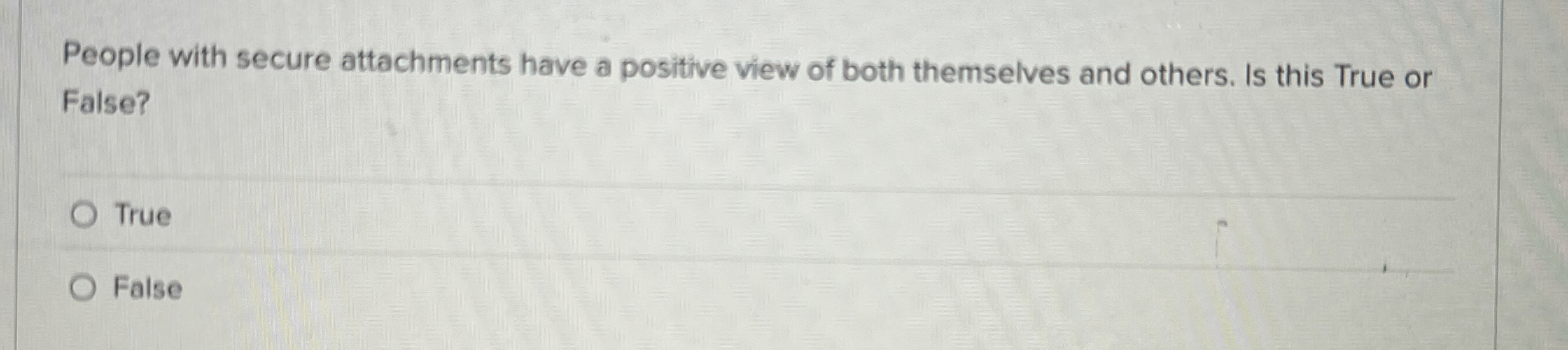 High Quality SOLUTION People with secure attachments have a positive view | Chegg.com