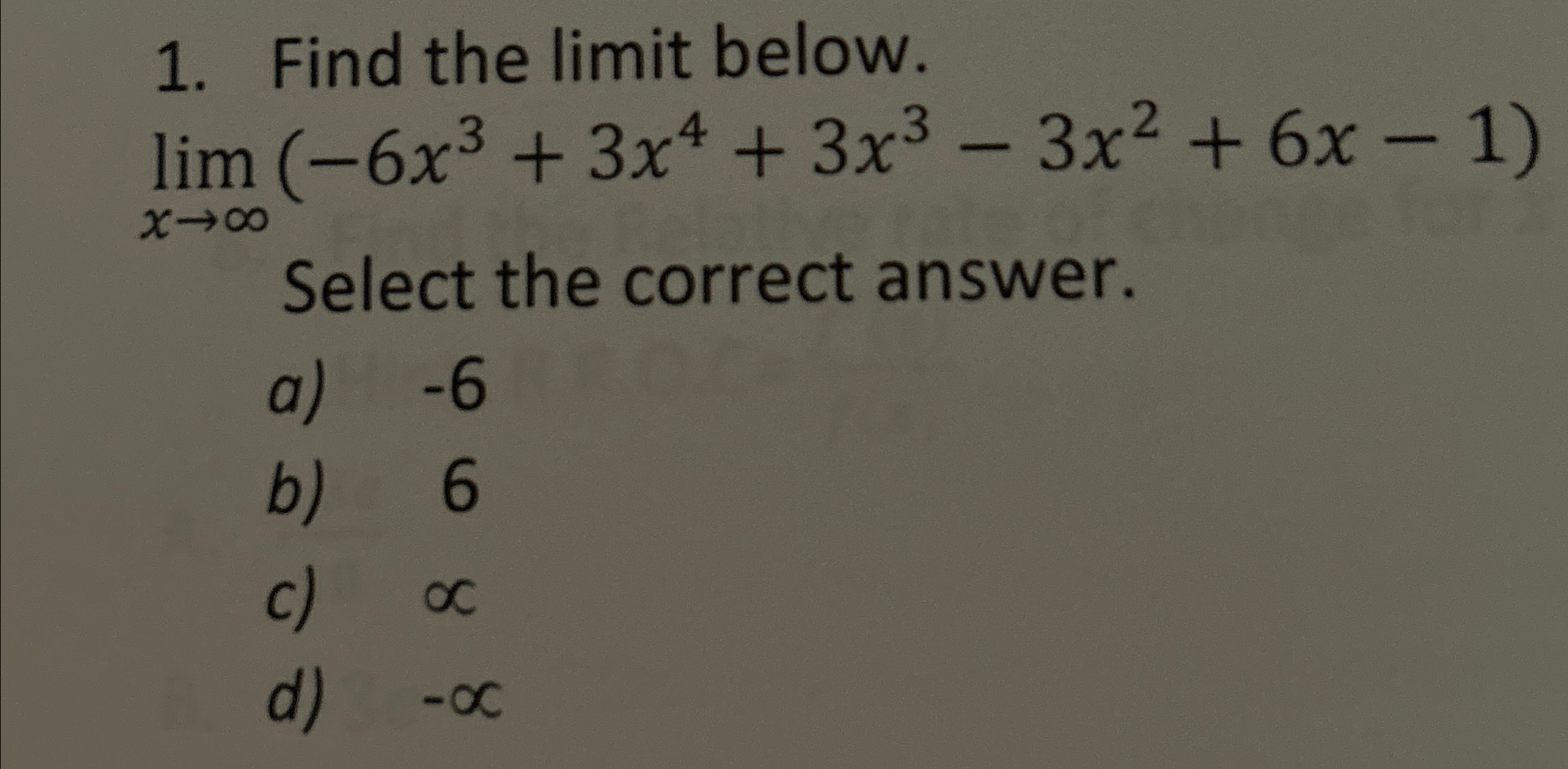 Solved Find the limit | Chegg.com