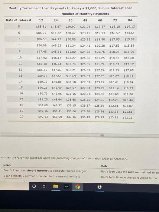 Solved Comparing Loan Payments Using the Simple-Interest and | Chegg.com