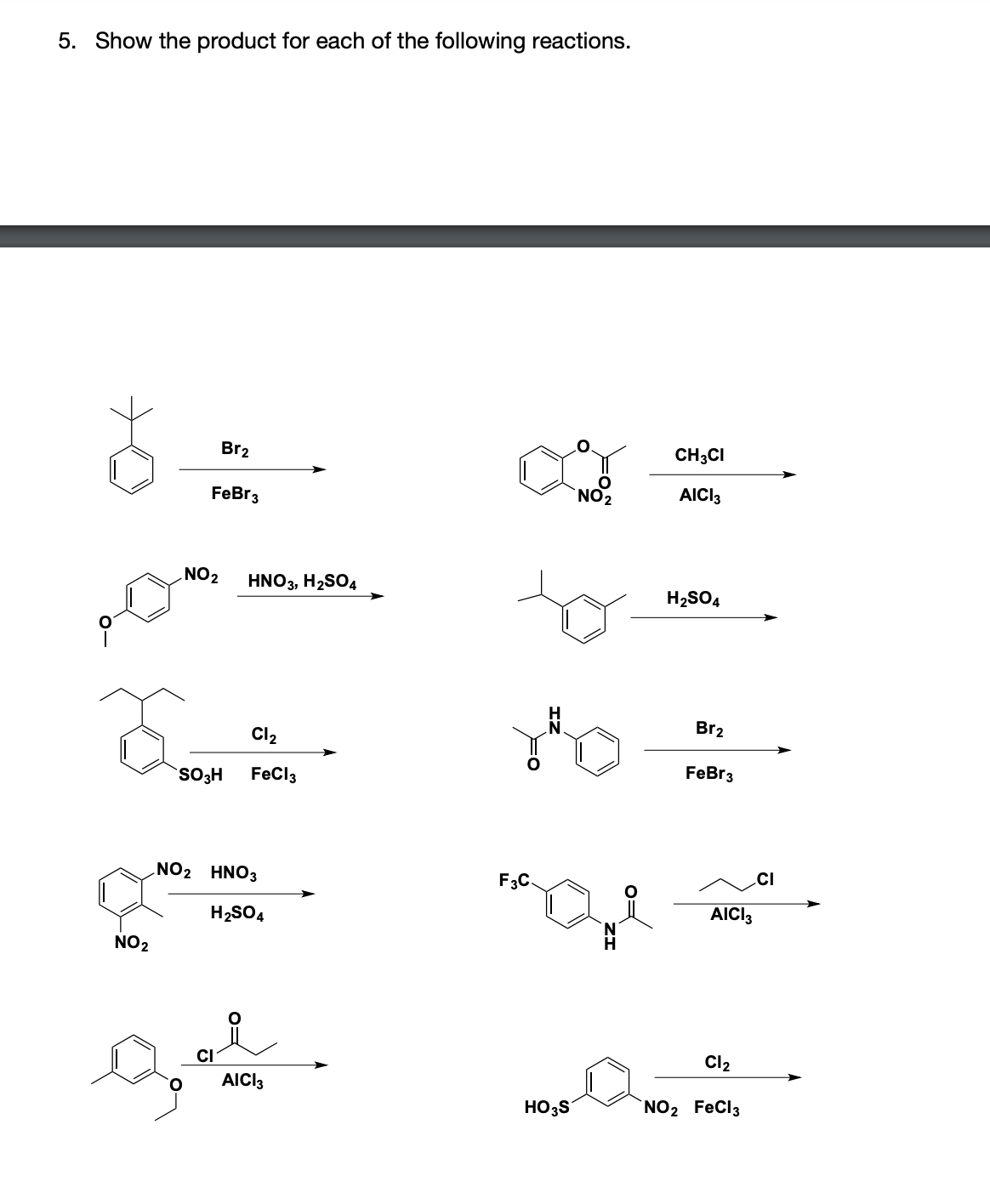 Solved Show the product for each of the following reactions. | Chegg.com