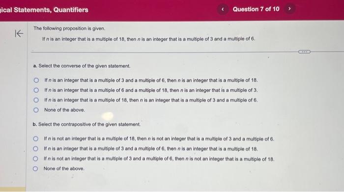 Solved The Following Proposition Is Given If N Is An 