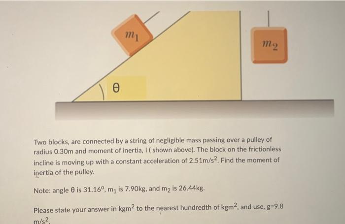 Solved Two blocks, are connected by a string of negligible | Chegg.com