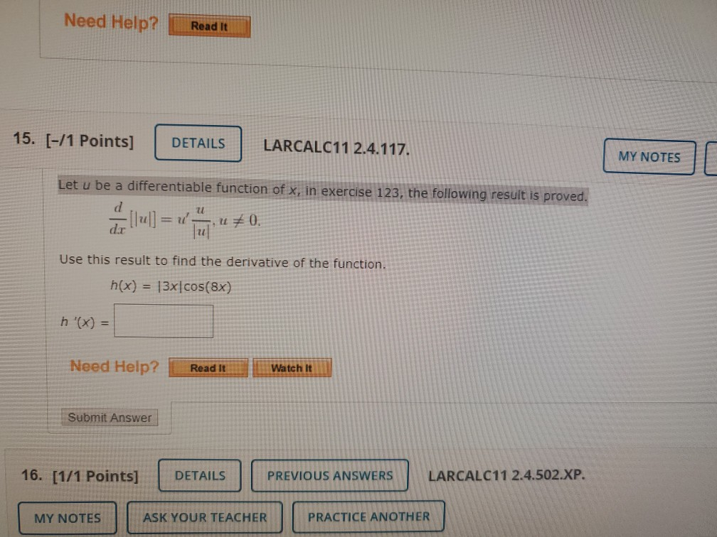 Solved Let u be a differentiable function of x, in exercise | Chegg.com