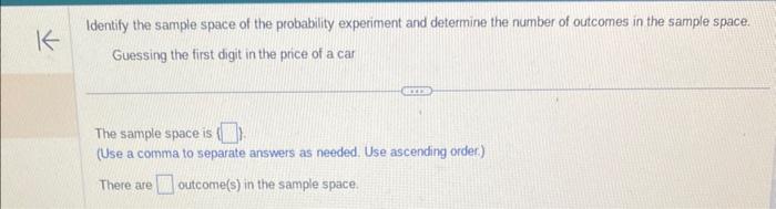Solved Identify the sample space of the probability | Chegg.com
