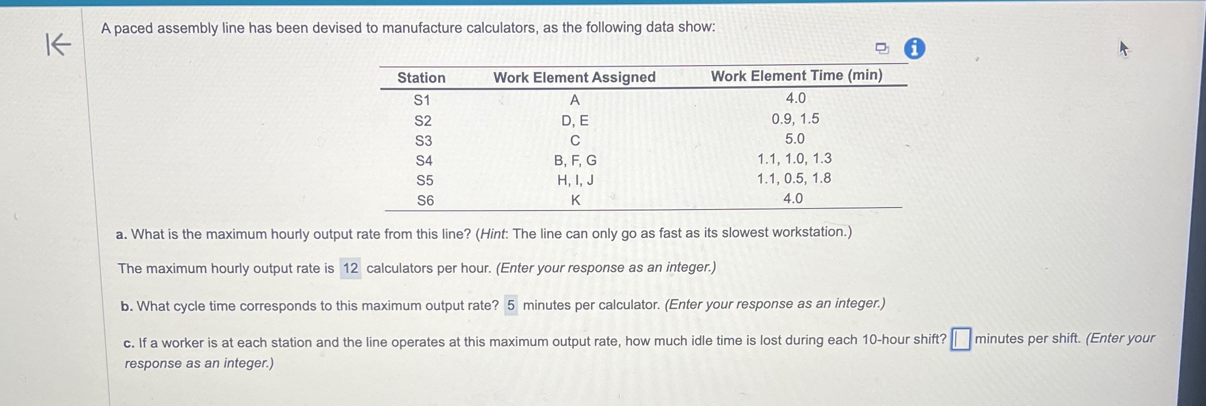 Solved A paced assembly line has been devised to manufacture | Chegg.com