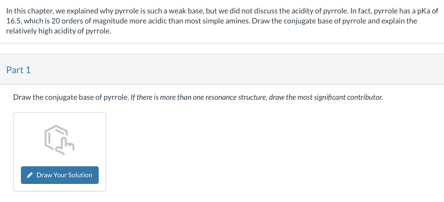 Solved In this chapter, we explained why pyrrole is such a | Chegg.com