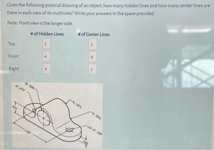 Solved Given the following pictorial drawing of an object, | Chegg.com