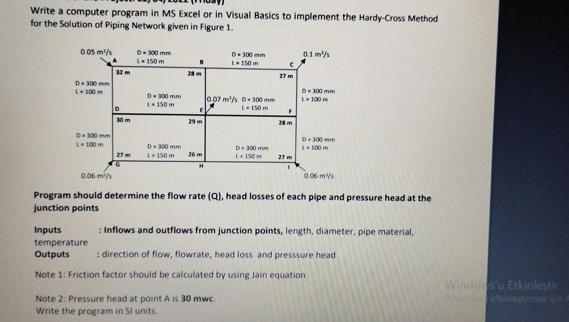 Solved Write a computer program in MS Excel or in Visual | Chegg.com